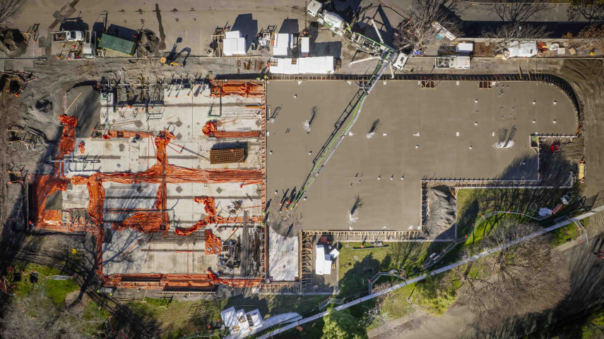 First concrete pour completed on new Beckenham Library - Chris Lynch Media